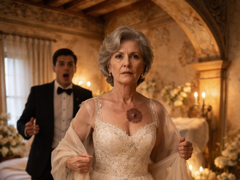 On our wedding night, my sixty-year-old wife slowly lowered her shawl ...